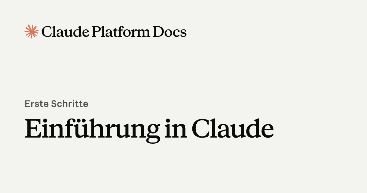 Einführung in Claude - Claude Platform Docs