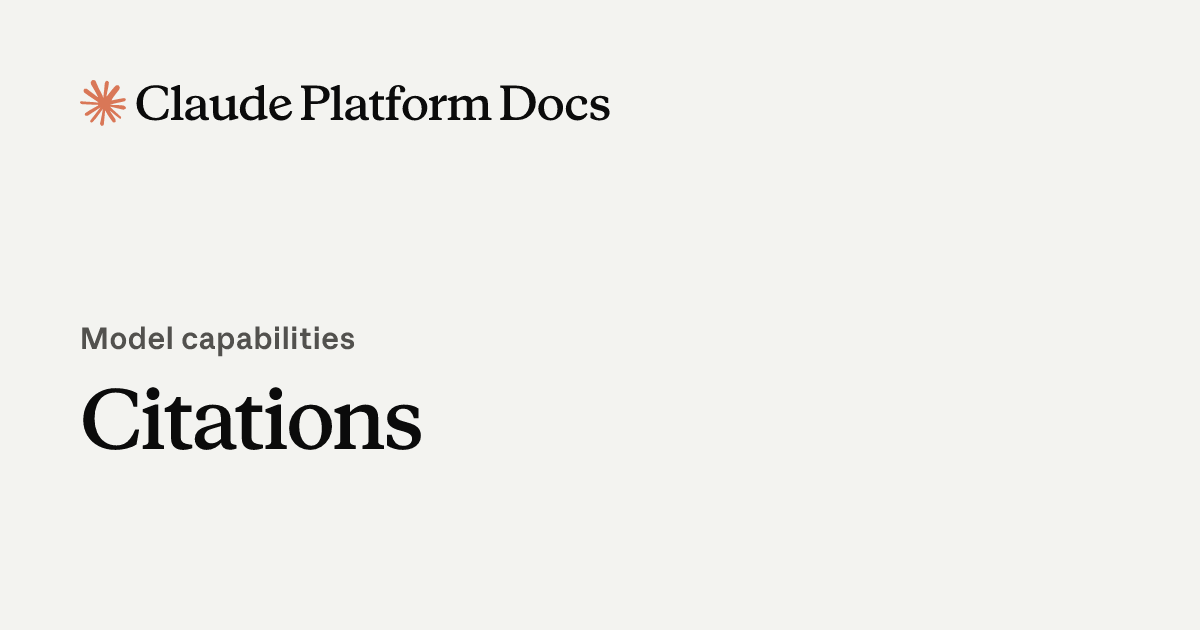 Citations - Claude Platform Docs