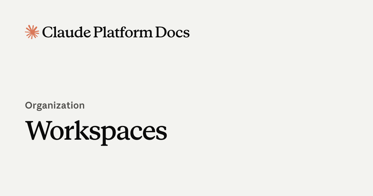 Workspaces - Claude Platform Docs