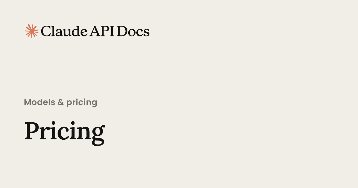 Pricing - Claude Docs