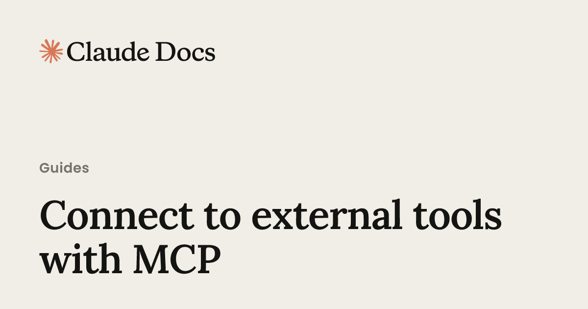 MCP in the SDK - Claude Docs