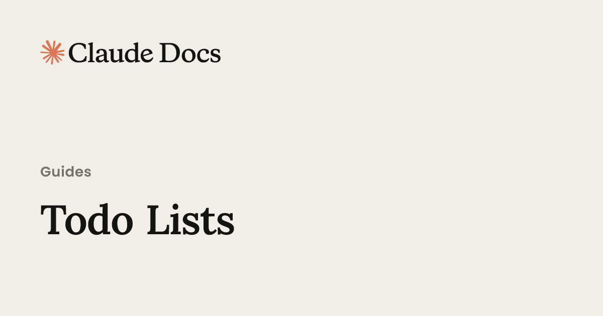 Todo Lists - Claude Docs