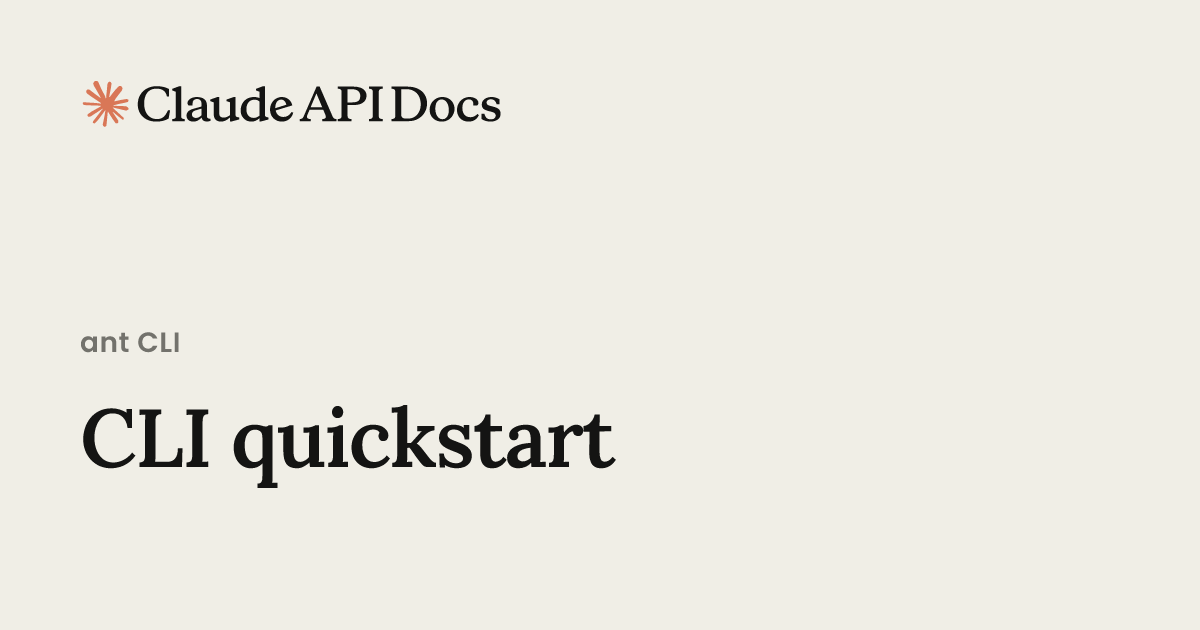 CLI quickstart - Claude API Docs