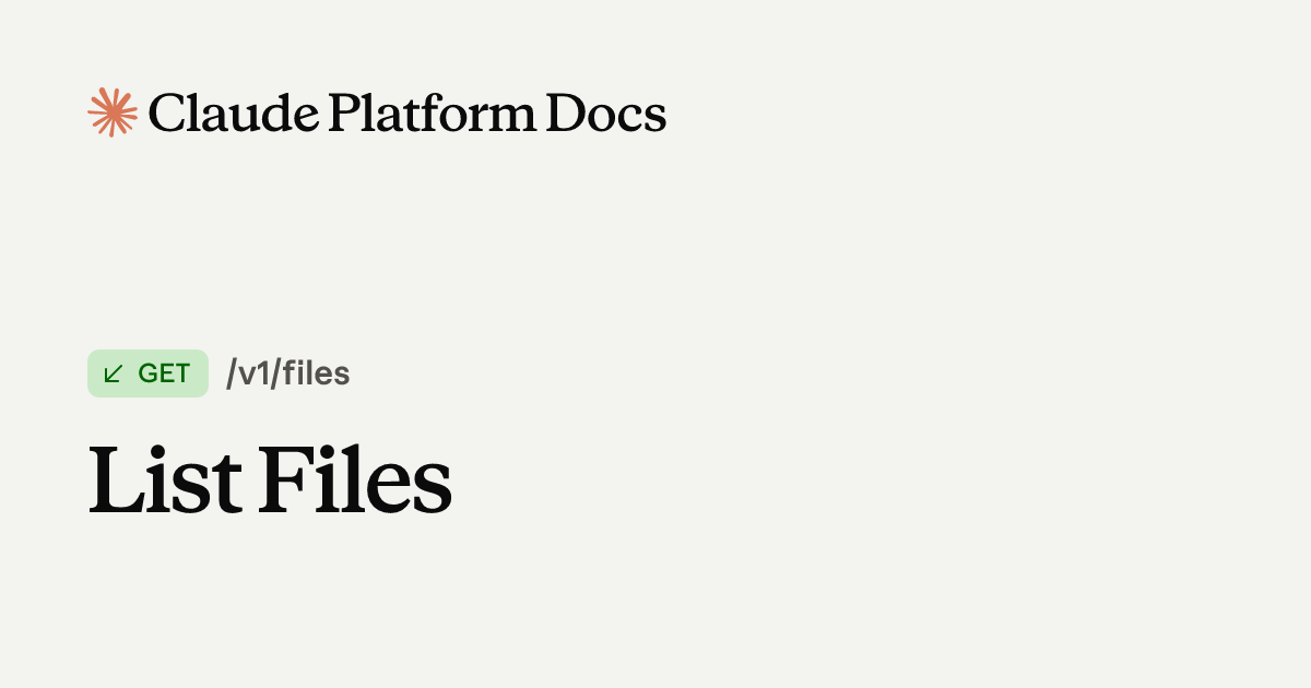 List Files - Claude API Reference