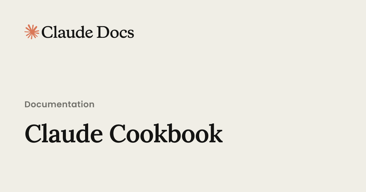 Claude Cookbook - Claude Docs