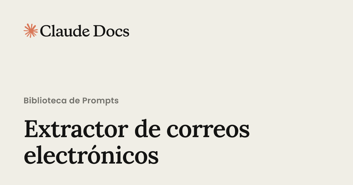 Extractor de correos electrónicos - Claude Docs