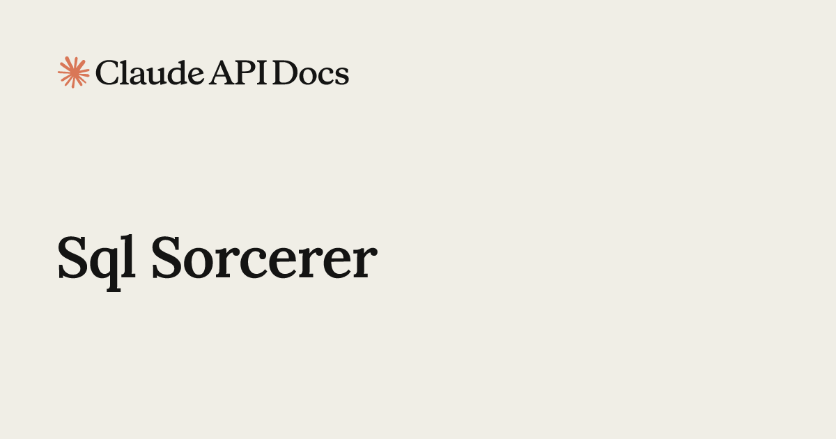 Sorcier SQL - Claude Docs