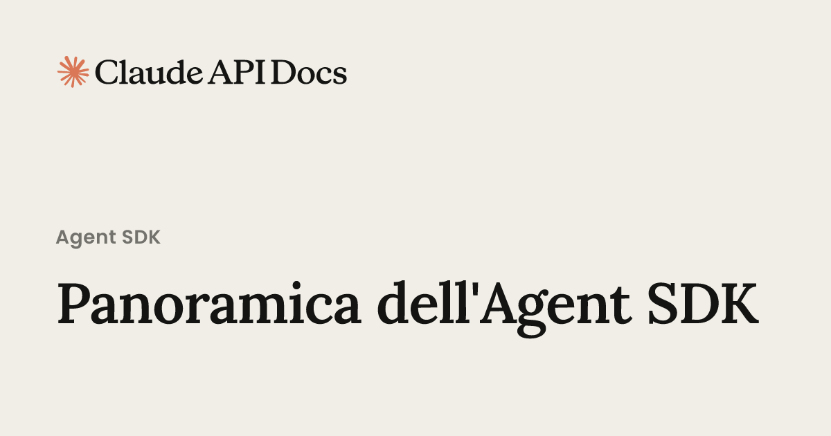 Panoramica dell'Agent SDK - Claude Docs